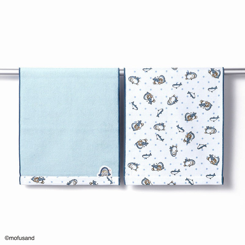 mofusand Face towel (gauze glitter Nyan blue) | mofusand mofumofuMarket