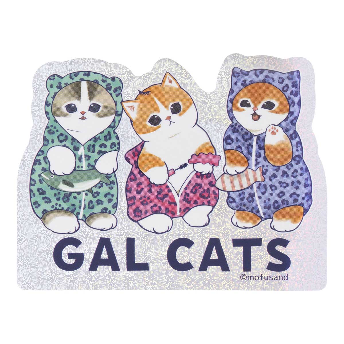 mofusand ぎゃるにゃん スマホに貼れるサイズのホログラムステッカー(GAL CATS) | mofusandもふもふマーケット