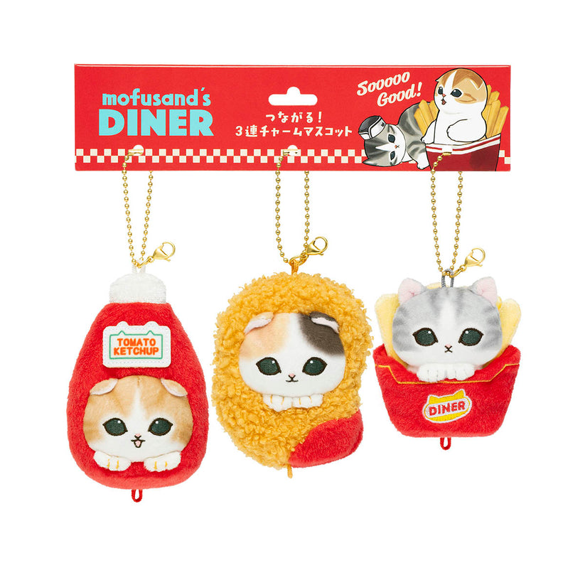 mofusand Diner Connectable! Triple Charm Mascot Keychain | mofusand ...