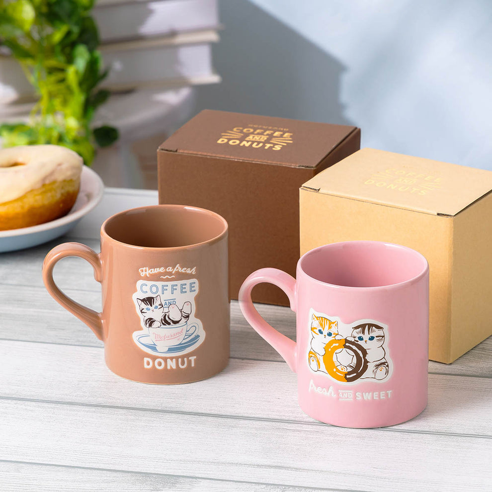 mofusand COFFEE AND DONUTS 撥水マグカップ(ブラウン) | mofusandもふもふマーケット
