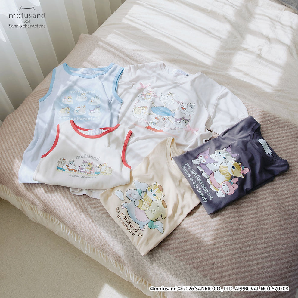 mofusand x Sanrio Characters T-shirt Pompompurin Pale Yellow | mofusand ...